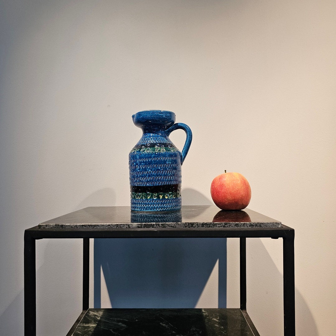 A Beautiful Rimini Blue Bitossi Vase/jug, by Aldo Londi. Italian From ...