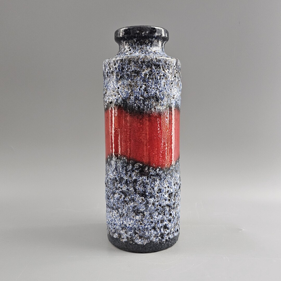 Vintage West German Fat Lava Vase. Scheurich, Form Number 203-26. Blue ...