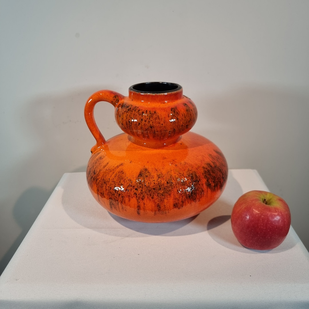 A West German Fat Lava Vase Made by Spara Keramik. the Vase is Orange ...