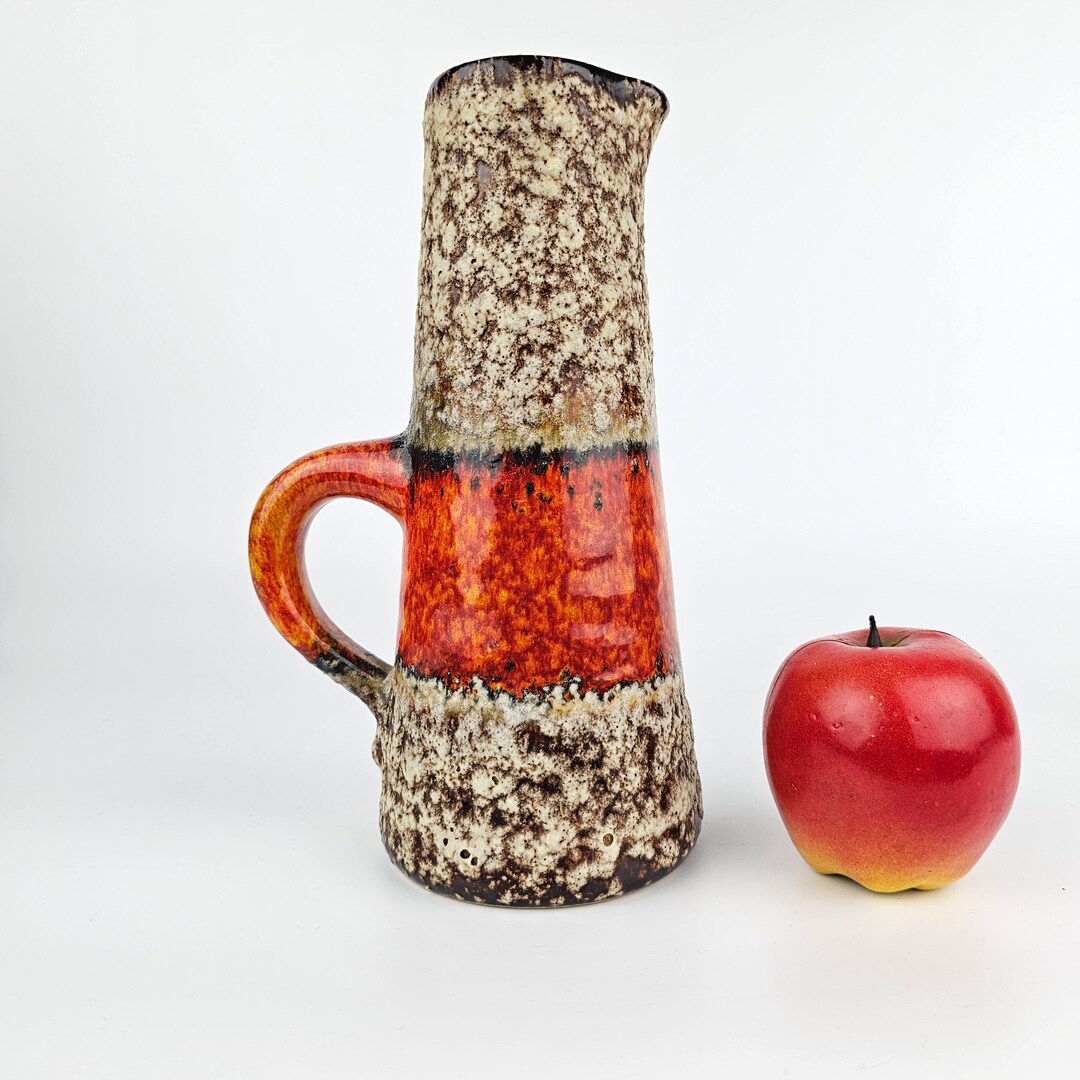 A West German Fat Lava Vase / Pitcher by Jopeko. the Vase / Pitcher is ...