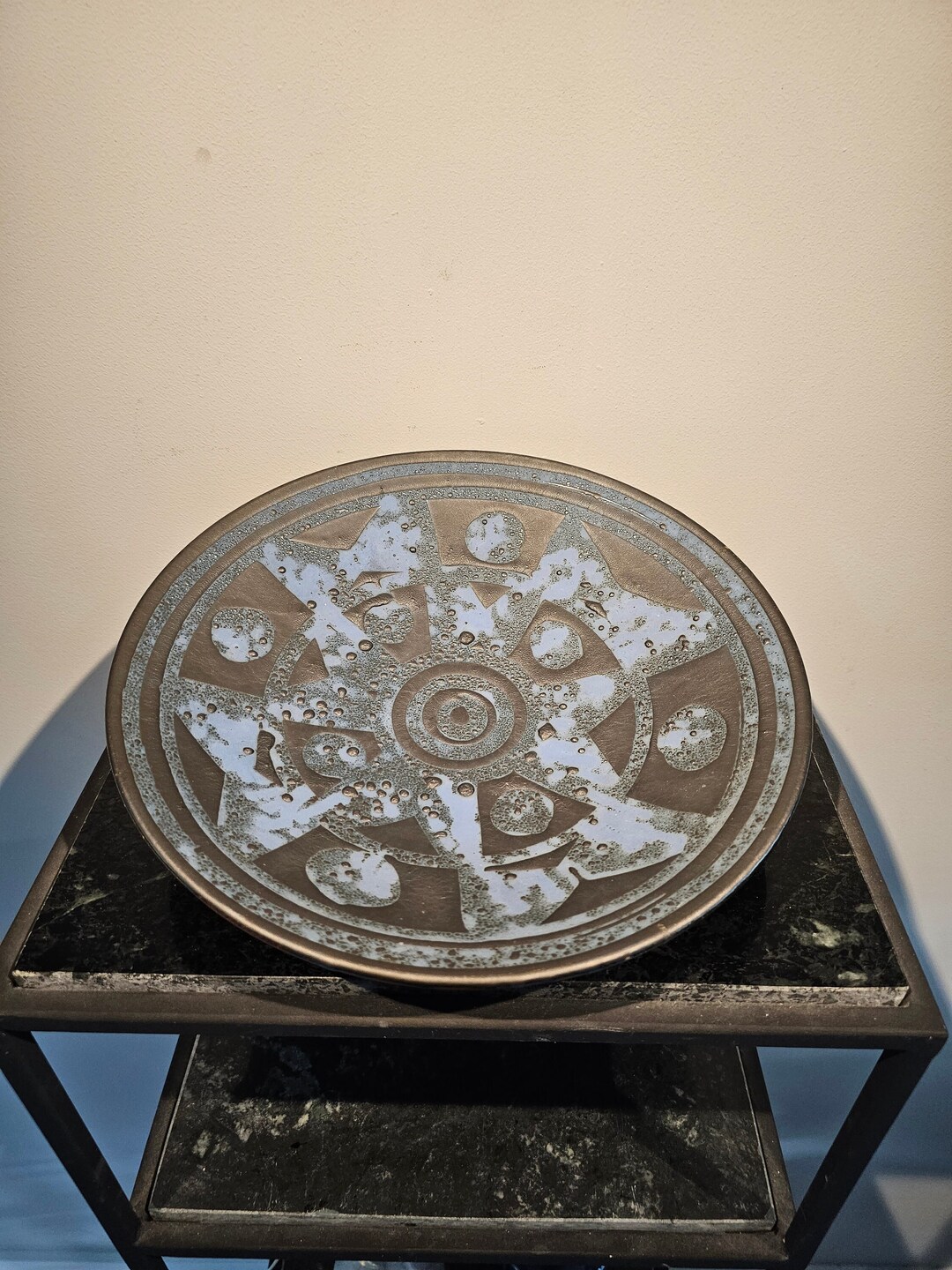 Mid-century Fat Lava Plate West German Pottery, Carstens Ankara Blue ...