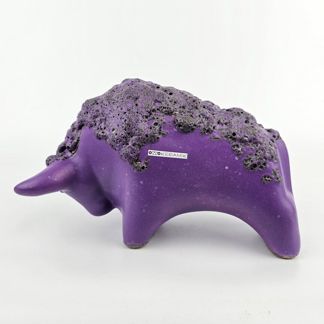Fat Lava west Germany Bull Made by Otto Keramik. Made in Purple With ...