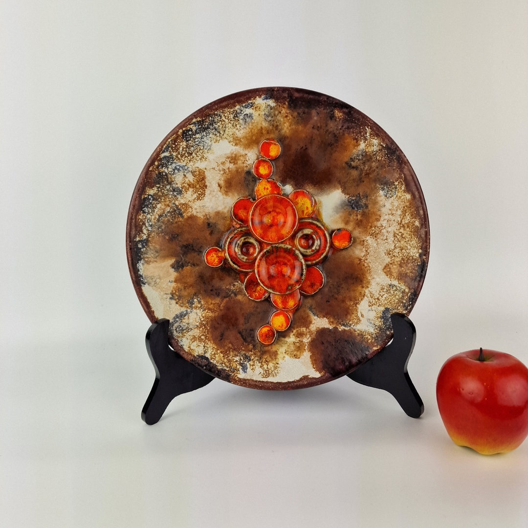 A West German Fat Lava Wall Plate Made by Ruscha. the Round Wall Plate ...