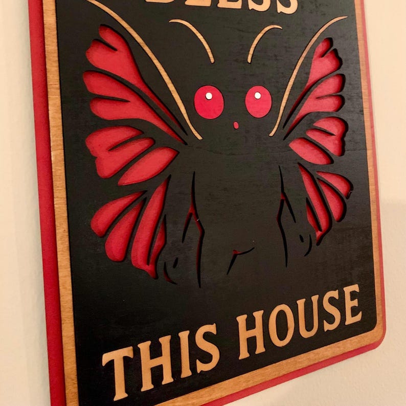 Mothman Bless This House Wall Sign - Etsy