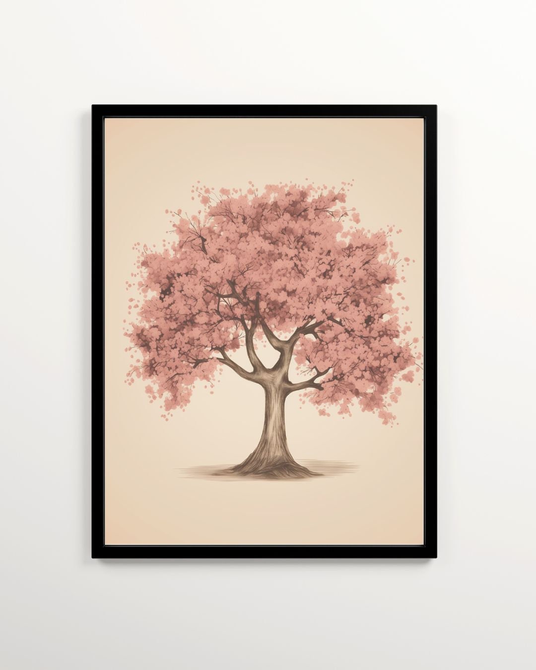 Vintage Cherry Blossom Tree Print, Tranquil Tree, Landscape, Wall Decor ...