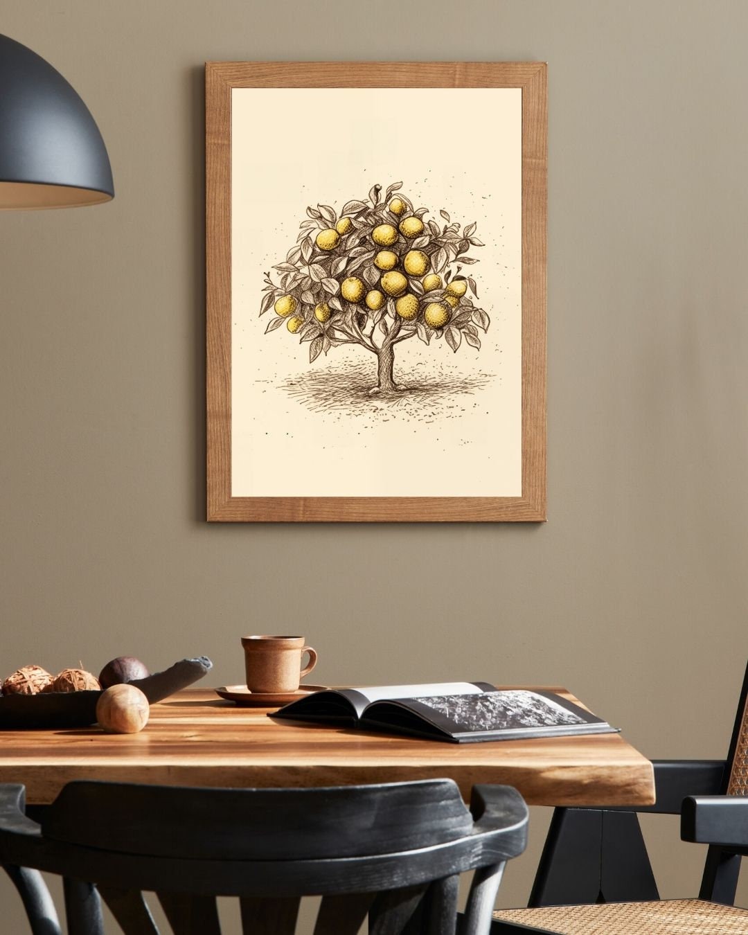 Digital Art: Vintage Lemon Tree, Tranquil Tree, Landscape, Wall Decor ...