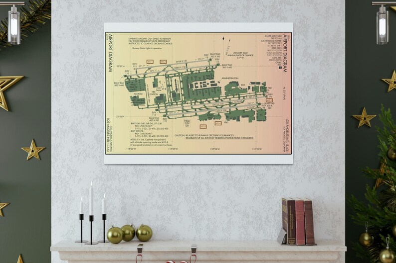 LAX Airport Diagram of Los Angeles International Airport Canvas Gallery ...