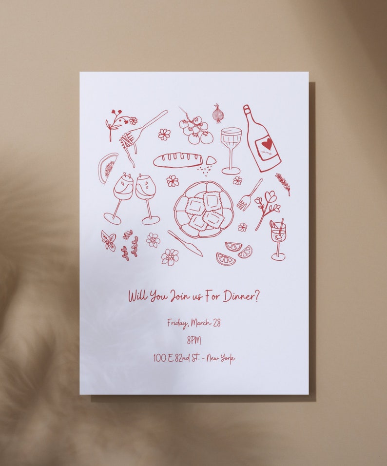 DINNER PARTY INVITE - Template | Dinner Party Invitation | Playful ...