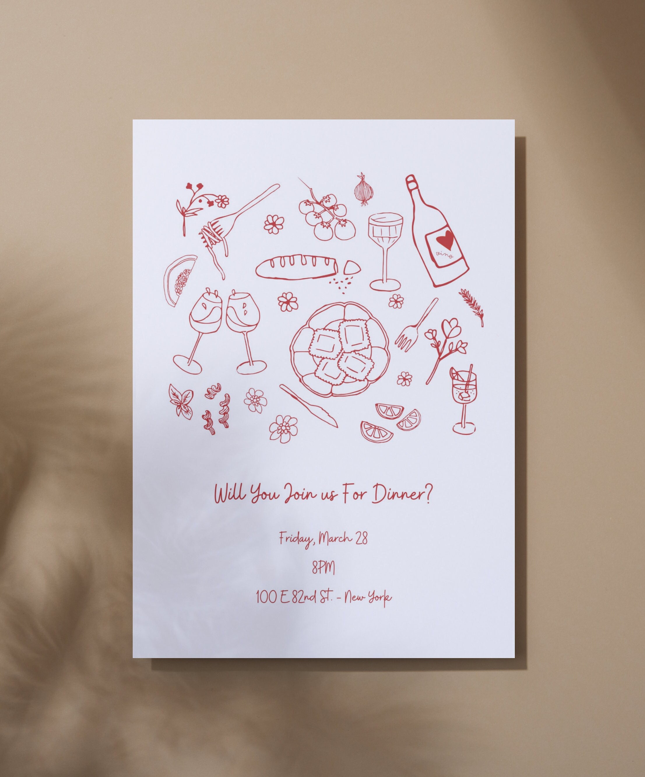 DINNER PARTY INVITE - Template | Dinner Party Invitation | Playful ...
