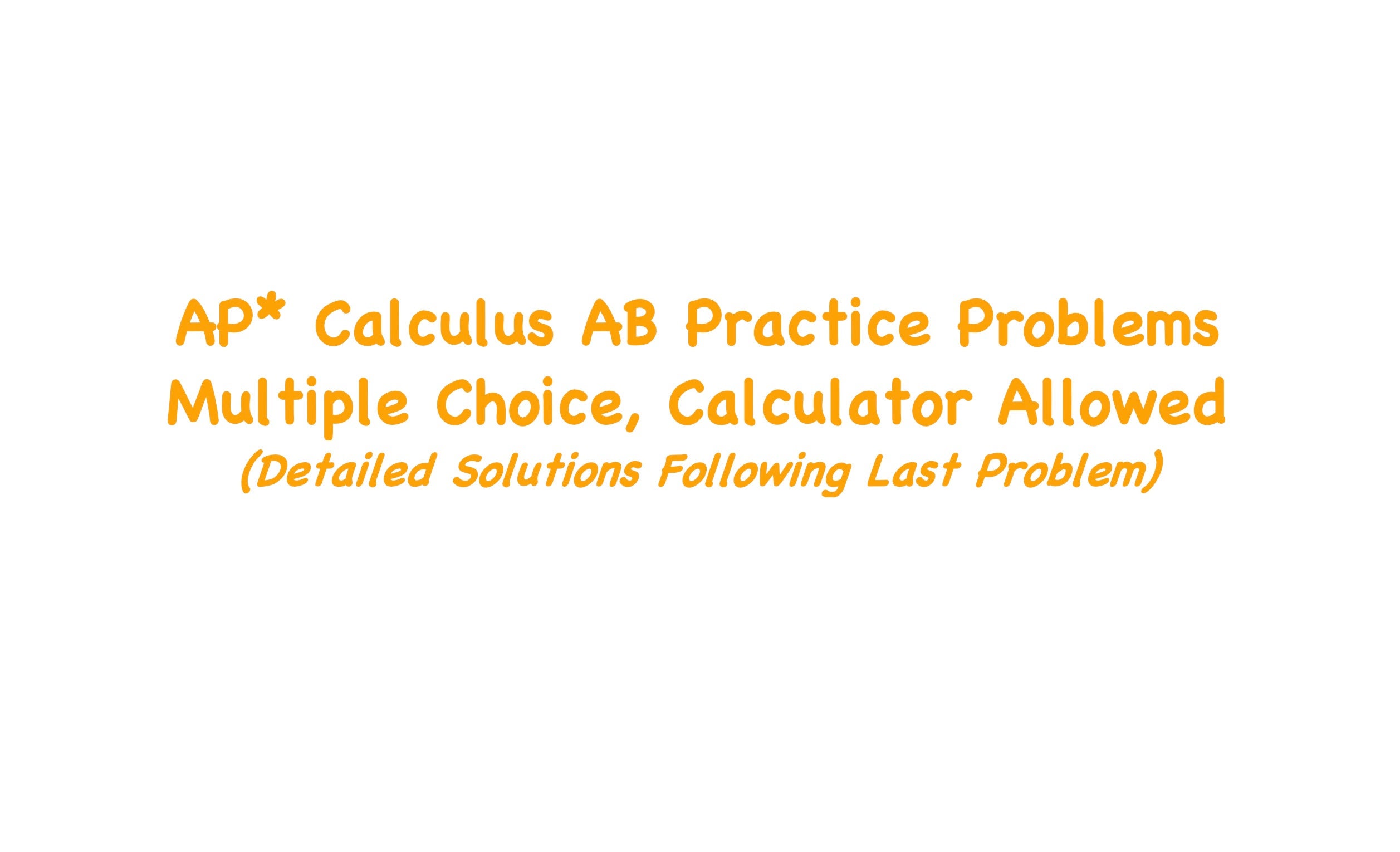 Ap Calculus Problems And Solutions