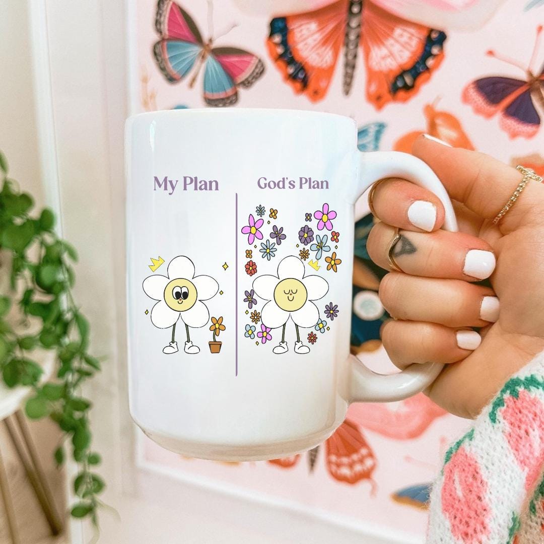 My Plan Vs God's Plan Mug, Religious Ceramic Mug, Blessed Coffee Mug ...