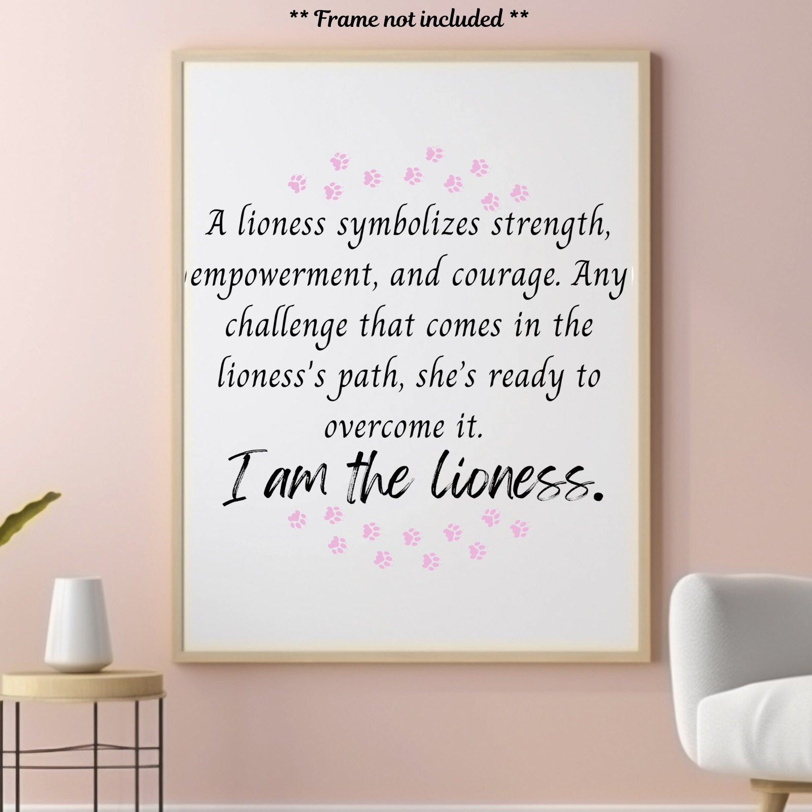 Lioness Poem Wall Art, Encouraging Prints, Lioness Quote, Motivational ...