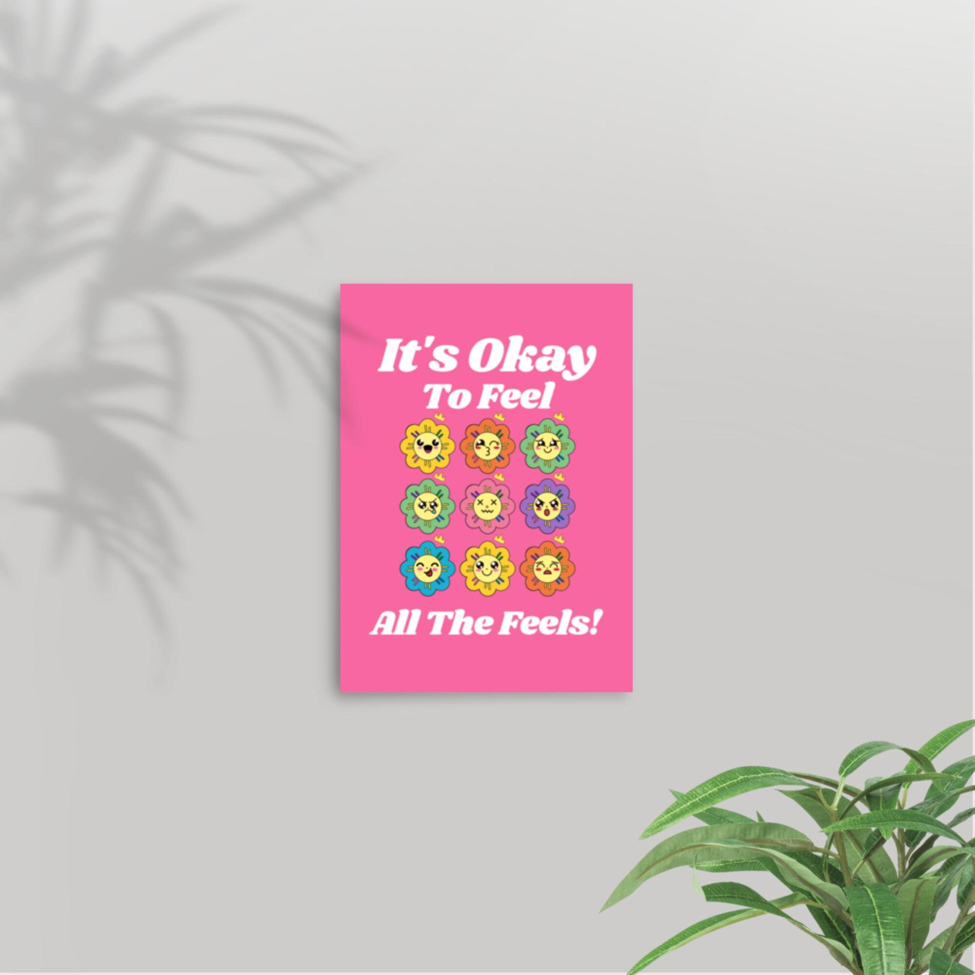 It's Okay to Feel, Emotions Poster, Rainbow Feelings Chart, Therapy Art ...