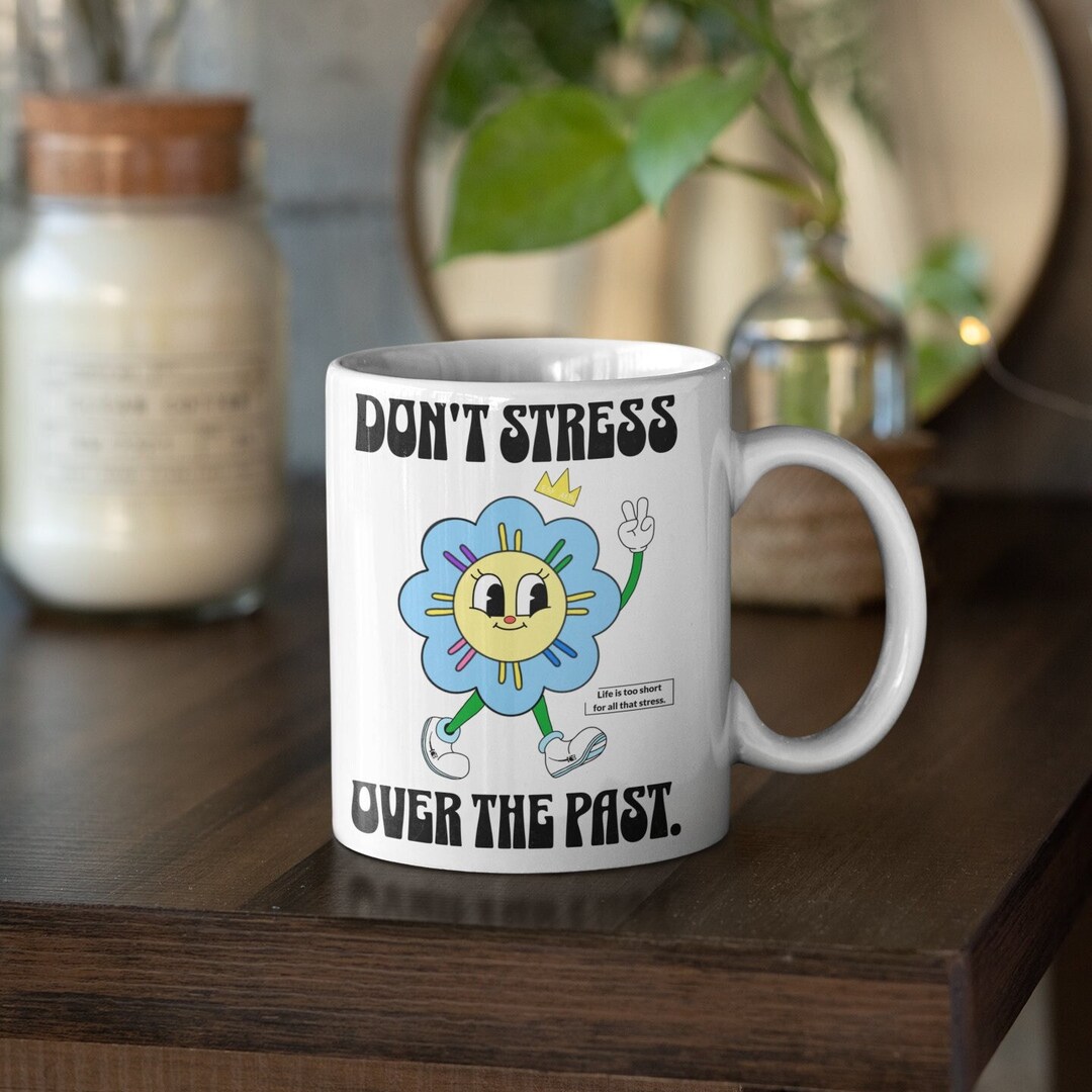 Retro Positive Ceramic Coffee Mug, Inspirational Mental Health Gift - Etsy