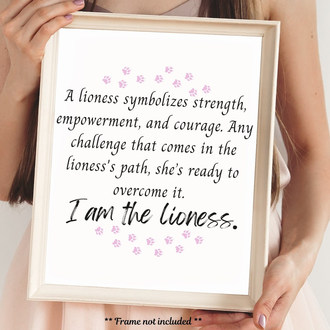 Lioness Poem Art Print, Empowering Quote, Motivational Wall Decor - Etsy