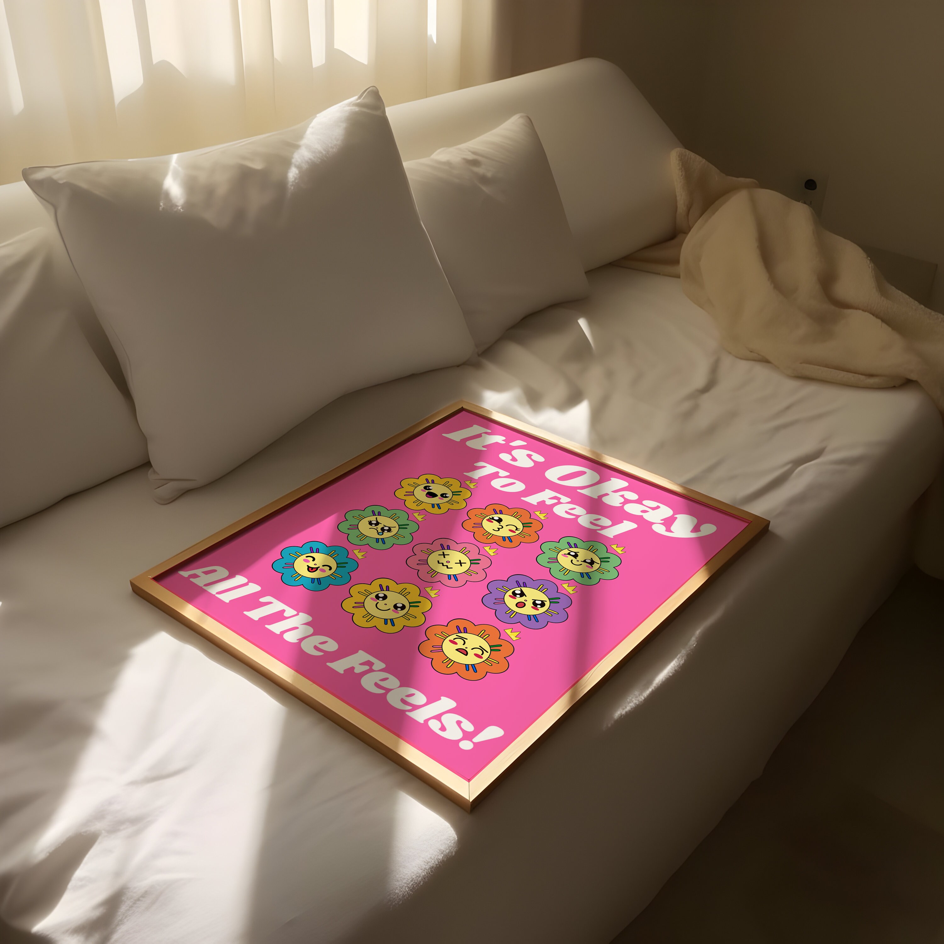 It's Okay to Feel, Emotions Poster, Rainbow Feelings Chart, Therapy Art ...