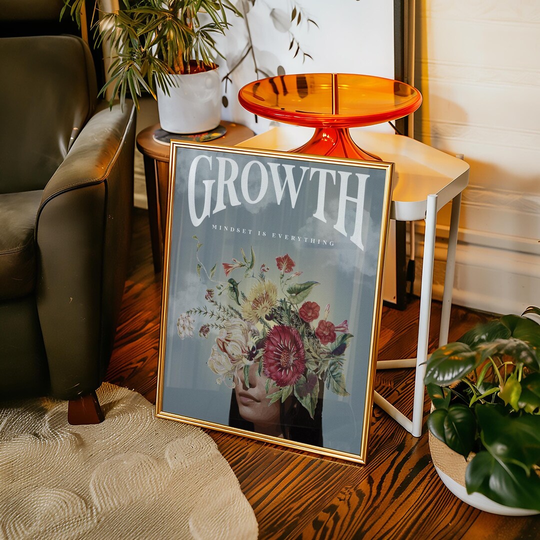 Growth Mindset Wall Art Blooming Thoughts Print Personal Development ...