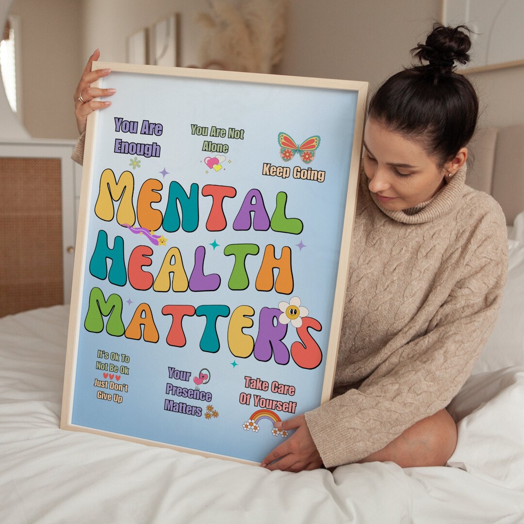 Mental Health Matters Print, Self Affirmation Poster, Daily ...