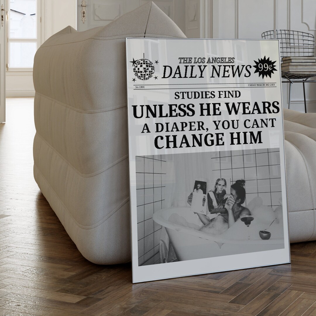 News Headline Print Trendy Wall Art Aesthetic Preppy Poster Newspaper ...