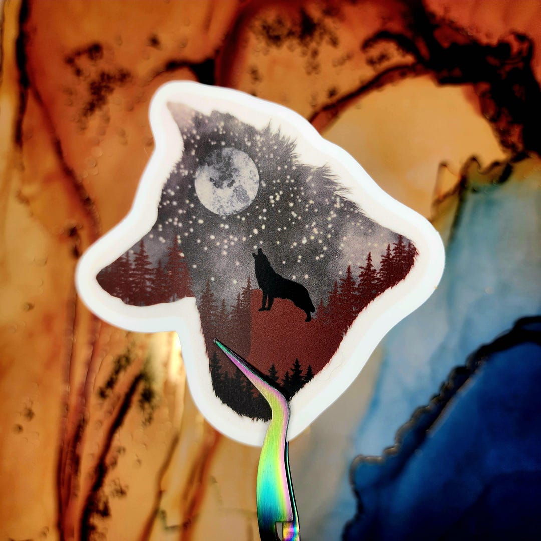 Red Wolf Sticker Laptop Sticker Journal Sticker Phone Sticker Water ...