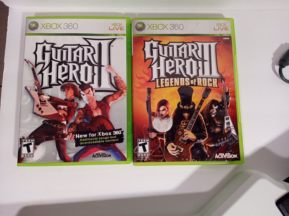 Xbox 360 Guitar Hero X-plorer Guitar Wired Controller Bundle With 2 ...