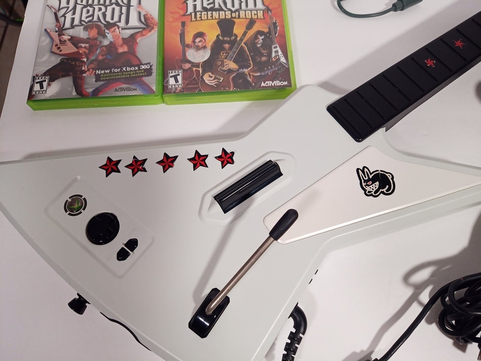 Xbox 360 Guitar Hero X-plorer Guitar Wired Controller Bundle With 2 ...