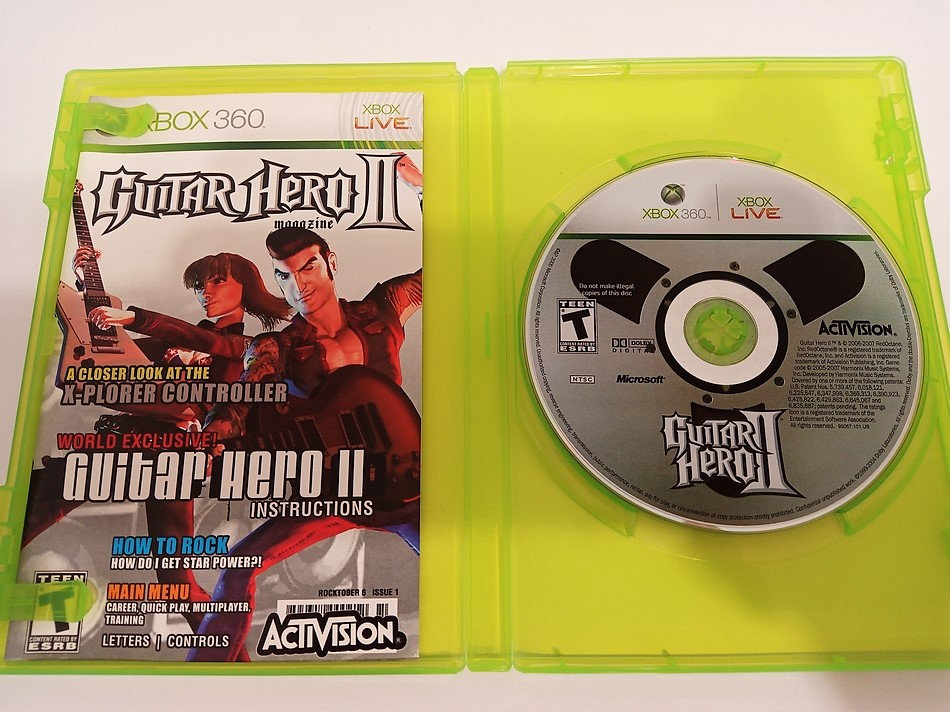 Xbox 360 Guitar Hero X-plorer Guitar Wired Controller Bundle With 2 ...