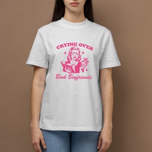 Crying Over Book Boyfriends, PNG File, Trendy Vintage Bookish Retro Art ...