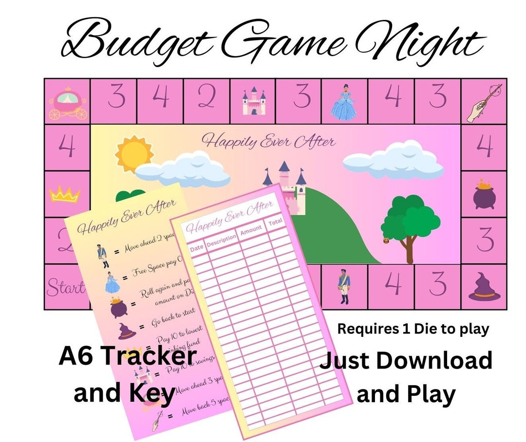 Budgeting Challenge Board Game. Includes A6 Dashboard/key, A6 Tracker ...