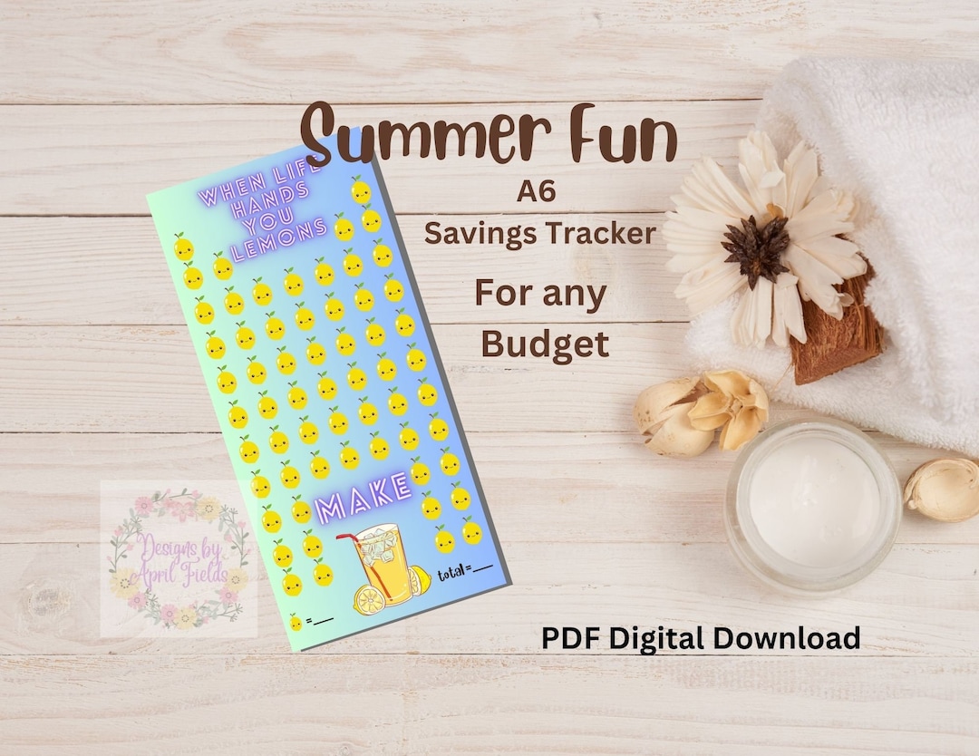 Summer Savings Tracker for All Budgets. PDF Download. Fits A6 Binder ...