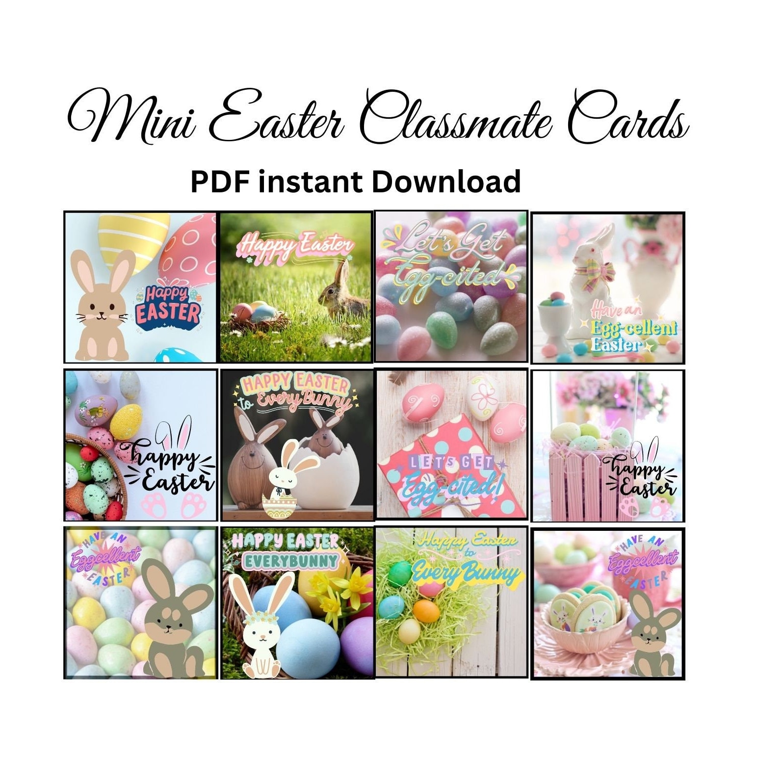 Easter Cards. Mini Cards for Classmates of Little Friends. Great for ...