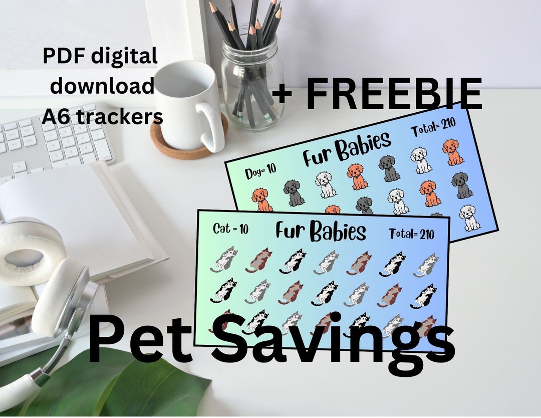 A6 Pet Savings Challenge. Cash Stuffing A6 Tracker. Surprise FREEBIE ...