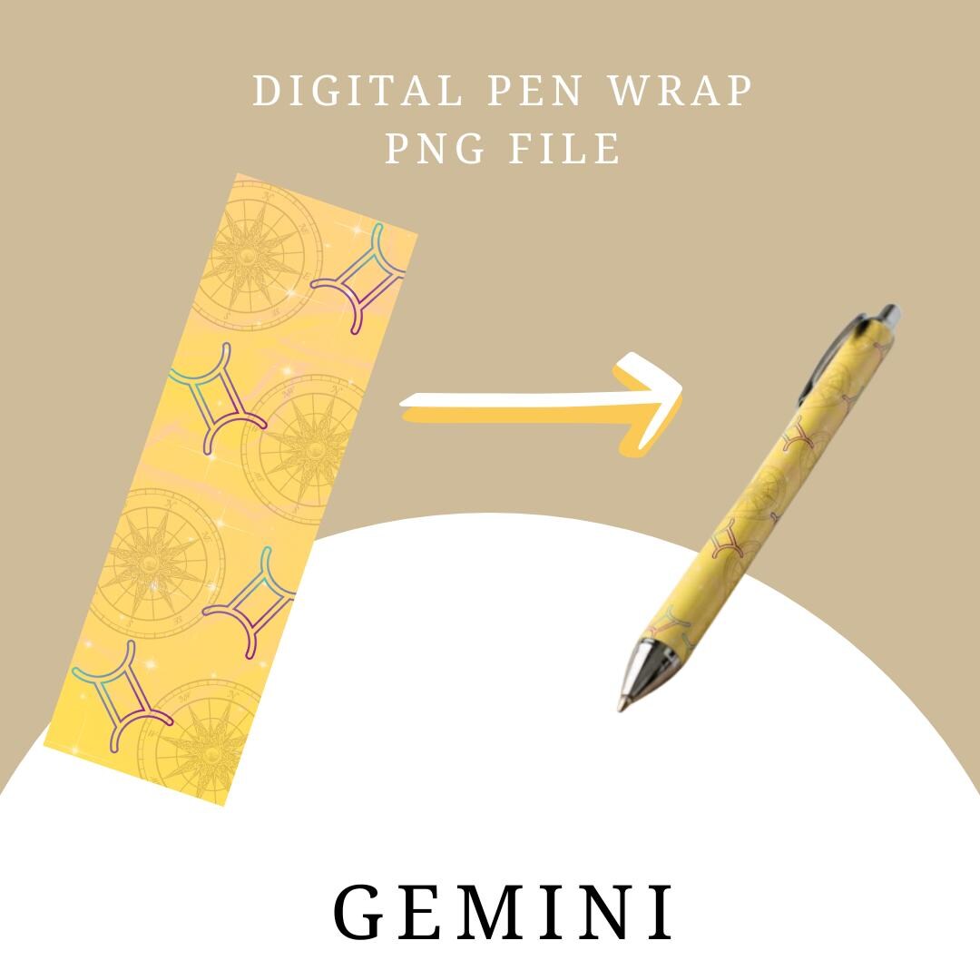 Gemini Pen Wrap PNG • Astrology Digital Download - Etsy