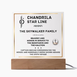CUSTOM Chandrila Star Line Voyage Plaque | Memorial Plaque for Disney ...