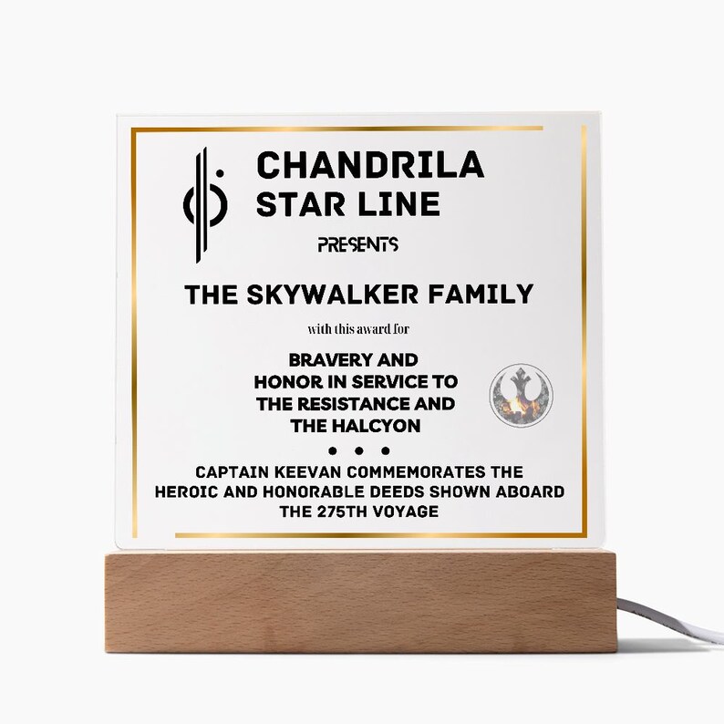 CUSTOM Chandrila Star Line Voyage Plaque Memorial Plaque for - Etsy