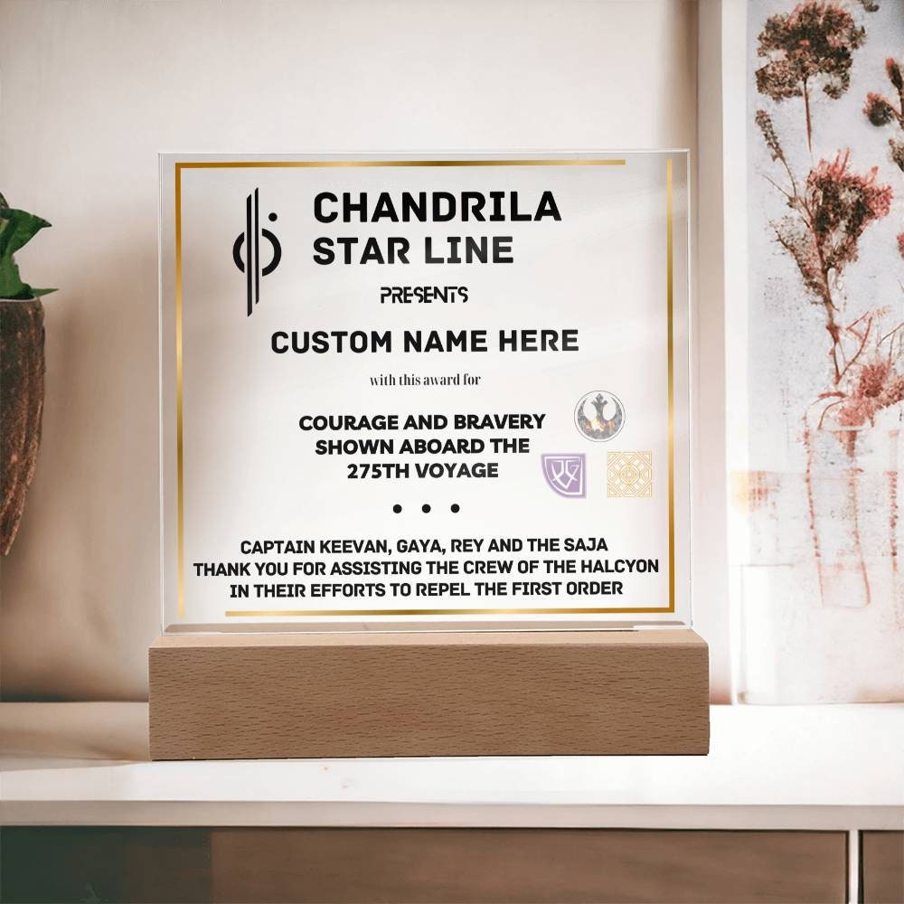 CUSTOM Chandrila Star Line Voyage Joint Good Side Plaque Memorial ...