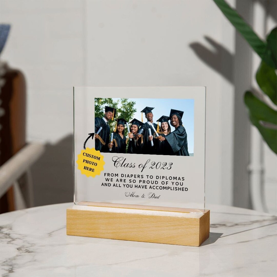CUSTOM PHOTO From Diapers to Diplomas Graduation Plaque Class of 2023 ...