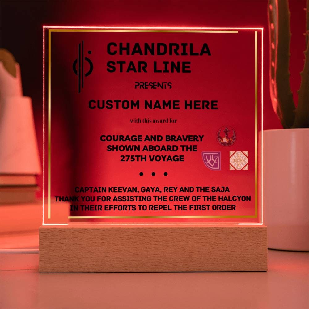 CUSTOM Chandrila Star Line Voyage Joint Good Side Plaque Memorial ...