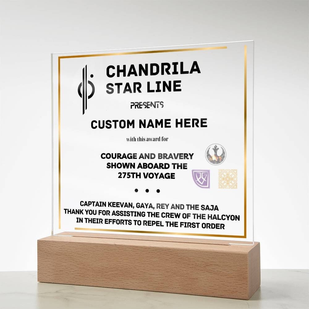 CUSTOM Chandrila Star Line Voyage Joint Good Side Plaque Memorial ...