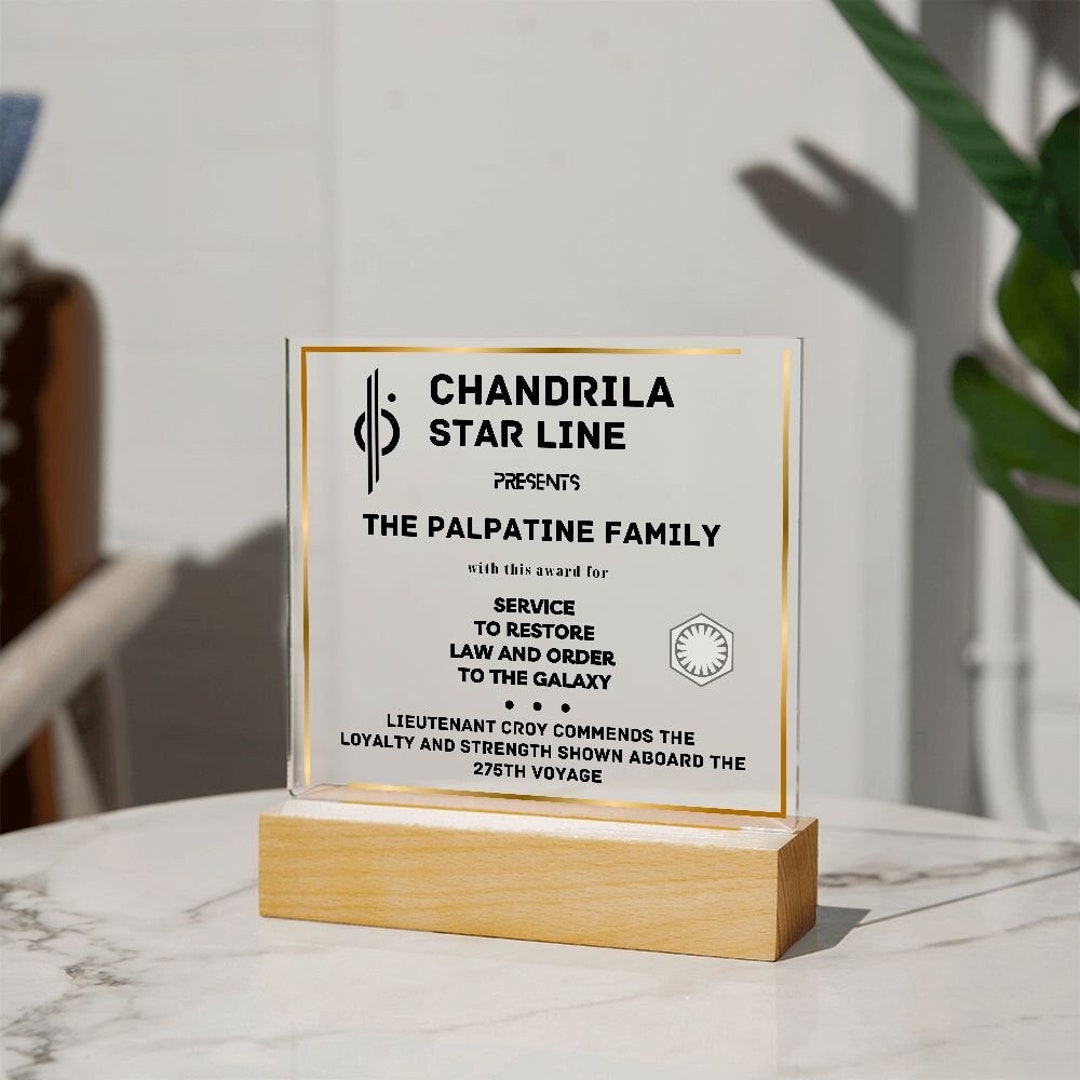 CUSTOM Chandrila Star Line First Order Plaque | Memorial Plaque for ...