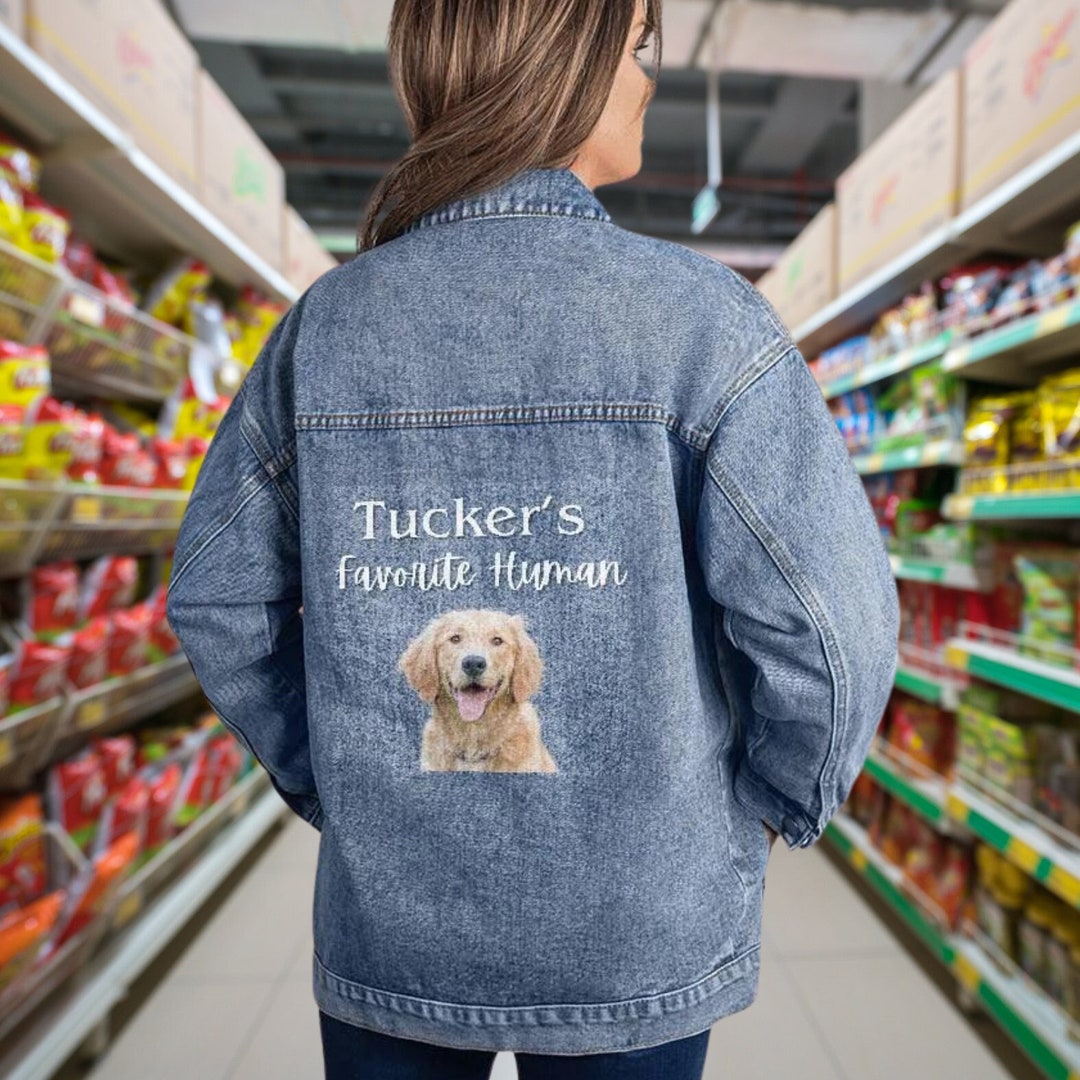 Custom Pet Denim Jacket for the Favorite Human Gift for the Dog Owner ...
