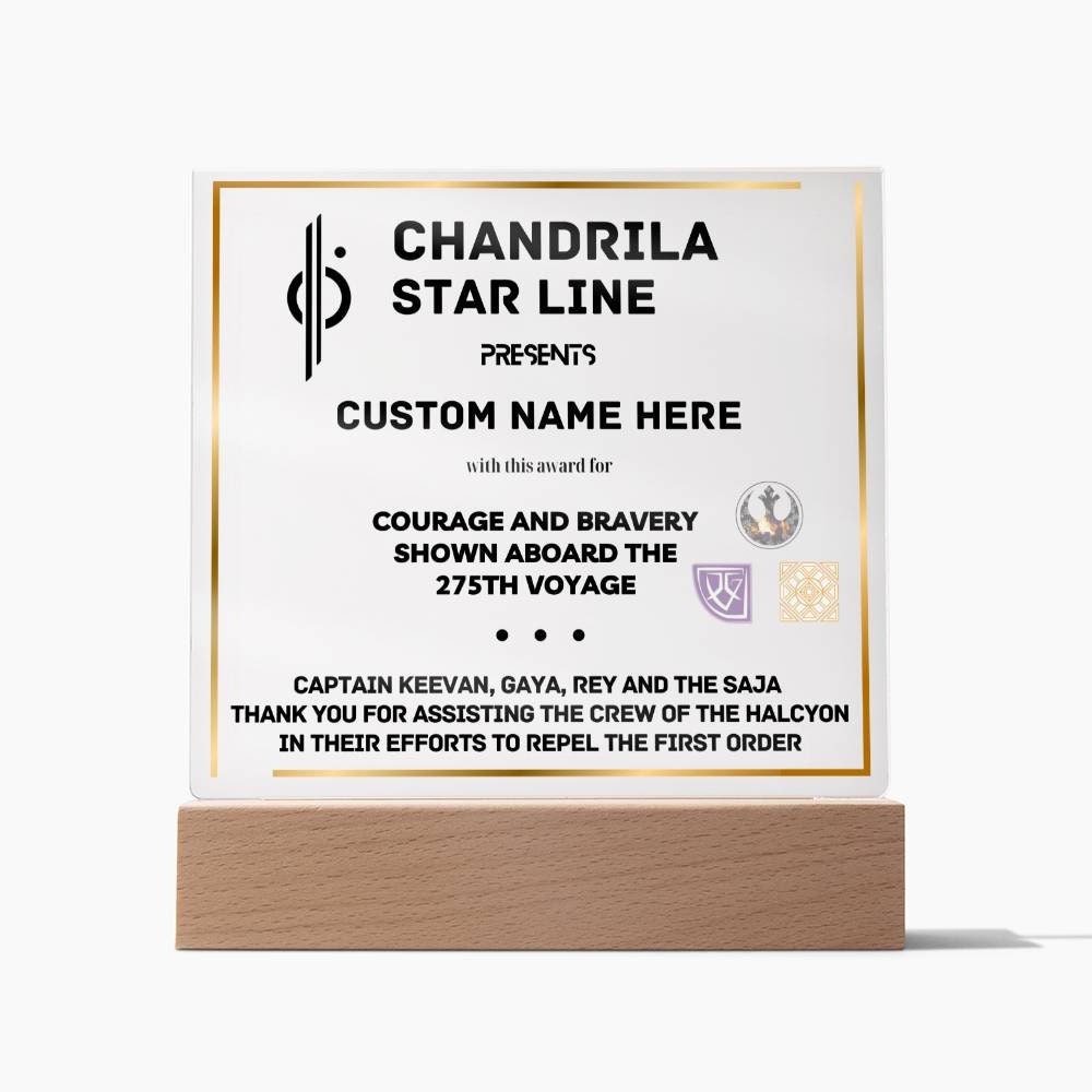 CUSTOM Chandrila Star Line Voyage Joint Good Side Plaque Memorial ...