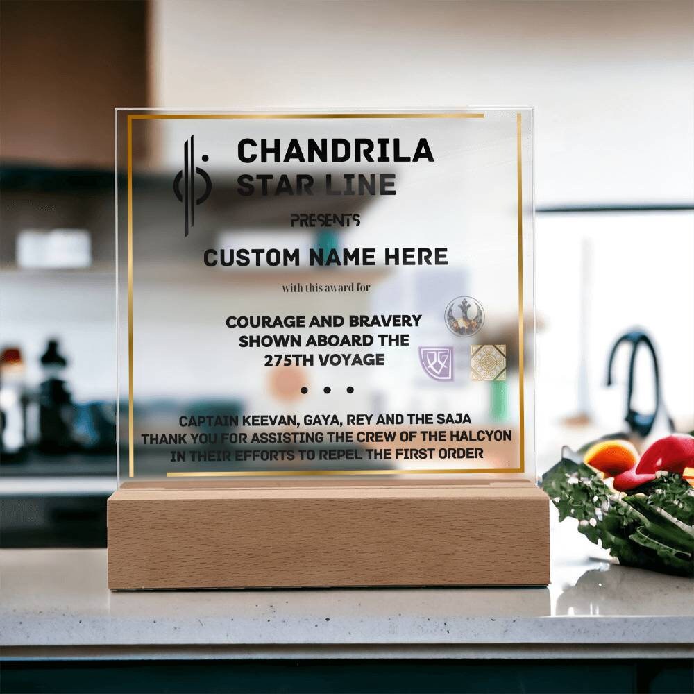 CUSTOM Chandrila Star Line Voyage Joint Good Side Plaque Memorial ...