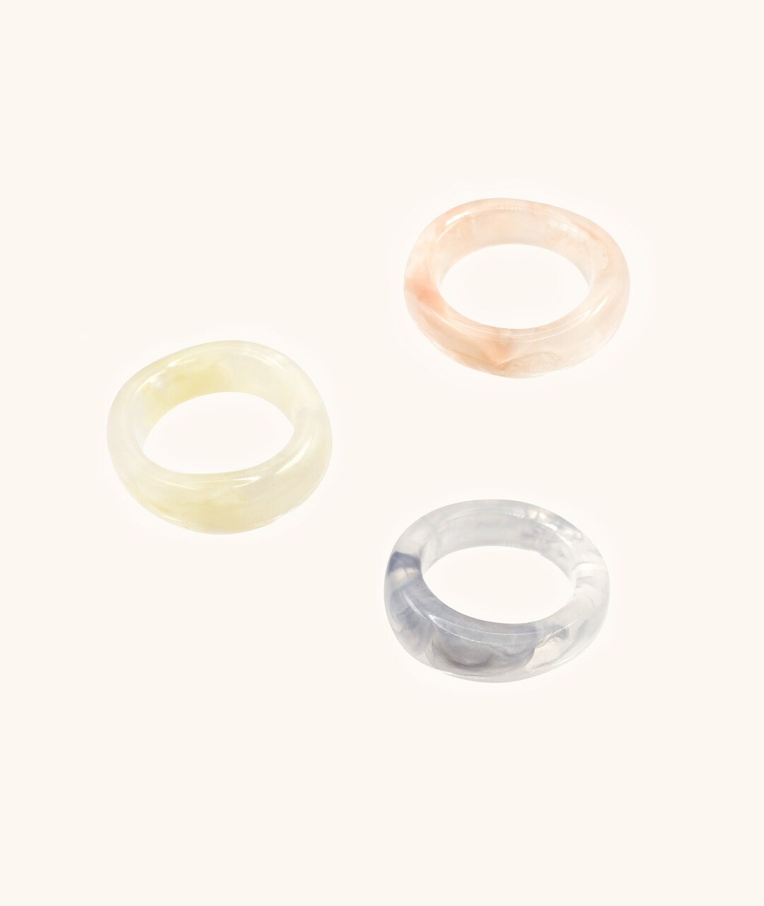Acrylic Resin Marble Pastel Ring Set by Somese • Acrylic Resin Multi ...