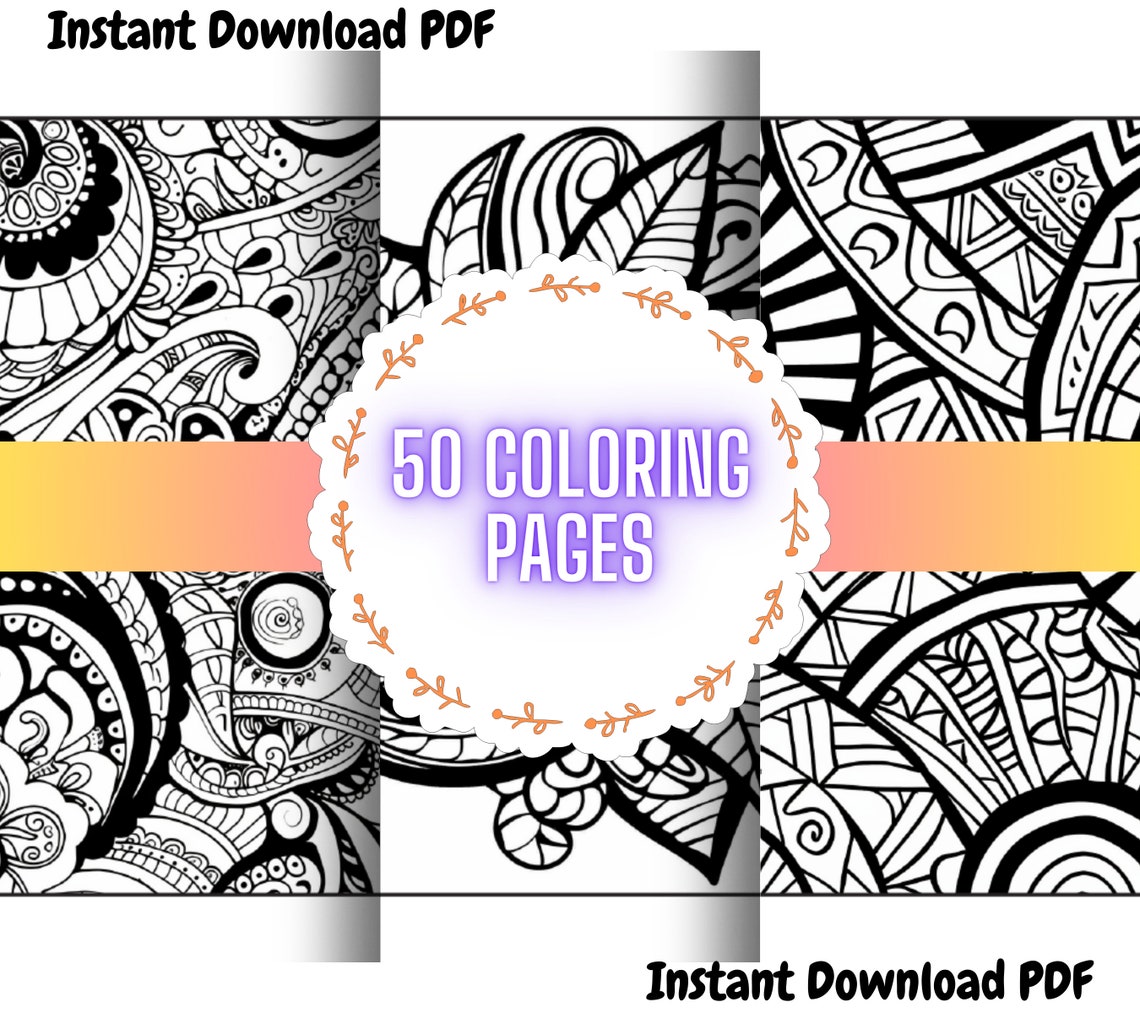 50 Page Zen Coloring Book | Printable Zen Pattern Coloring Pages ...