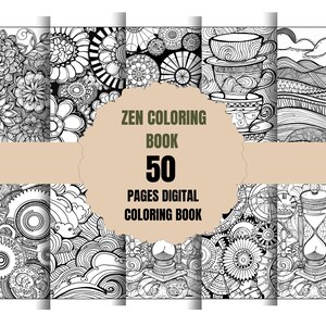 50 Page Zen Coloring Book | Printable Zen Pattern Coloring Pages ...