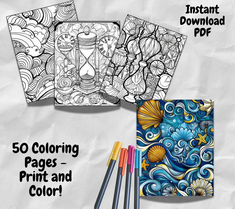 50 Page Zen Coloring Book | Printable Zen Pattern Coloring Pages ...