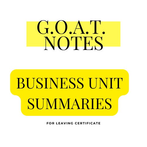 Leaving Cert Notes Business Units 1-7 Pdf Digital Download - Etsy