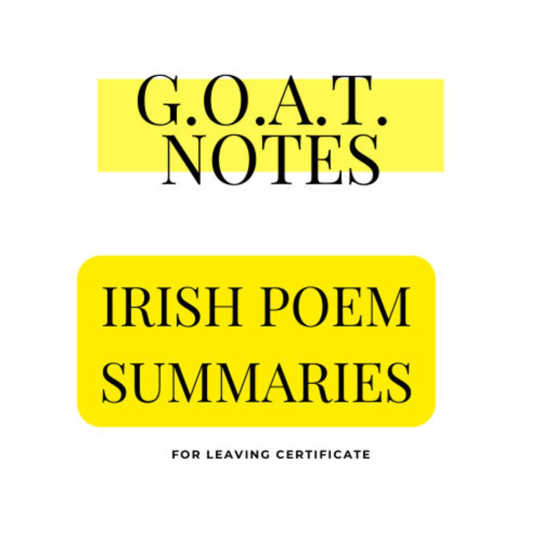 Leaving Cert Irish Poetry Notes Digital Download - Etsy
