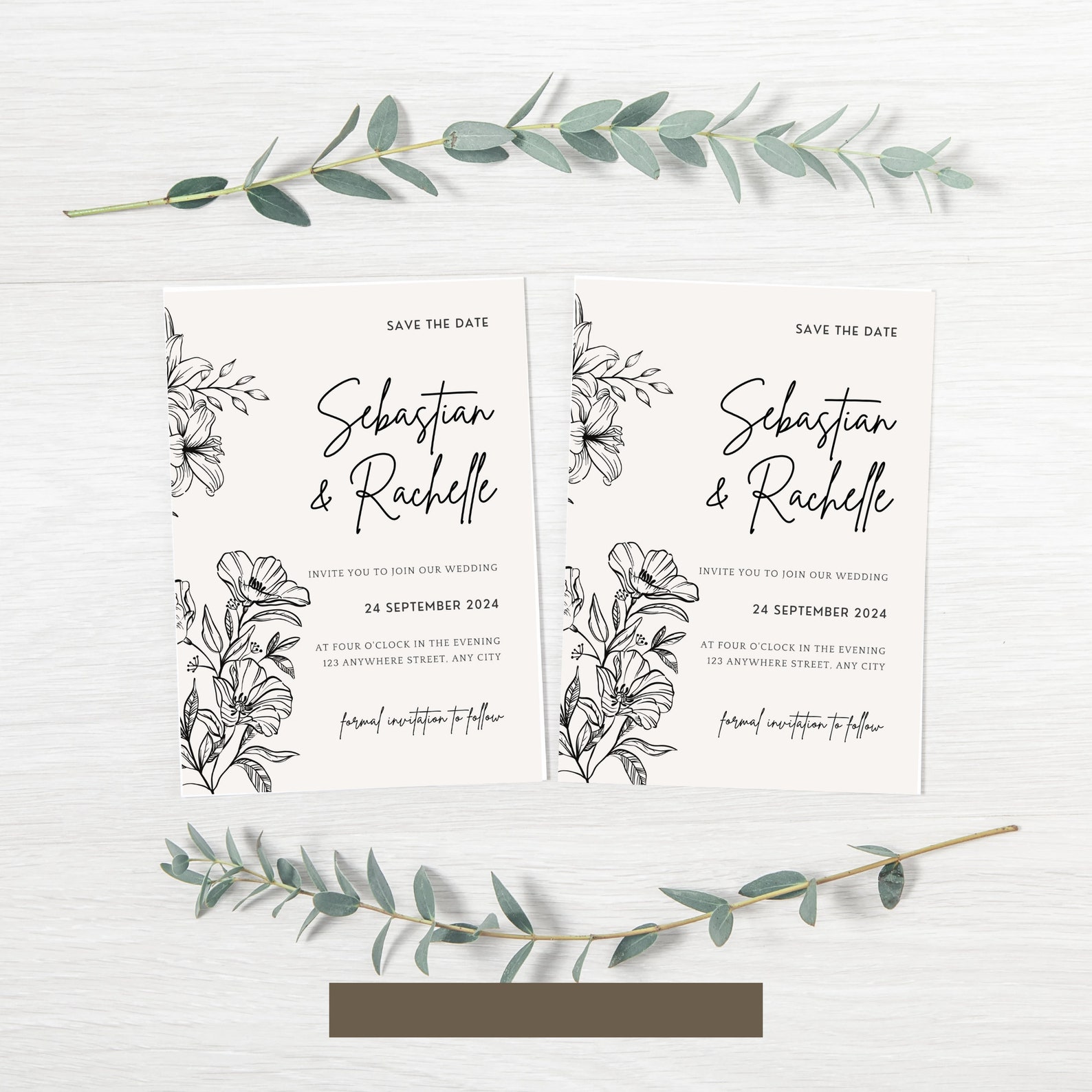 Printable Wedding Invitation Template, Printable Editable Wedding ...